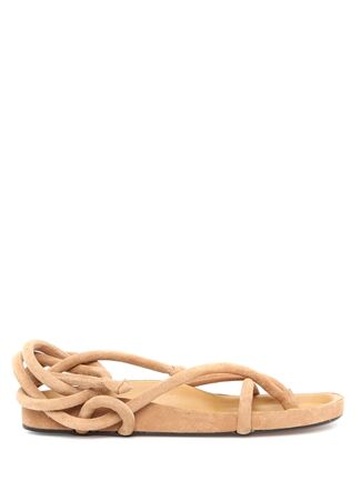 Isabel Marant Kadın Taba İp Detaylı Deri Sandalet Turuncu 36 EU