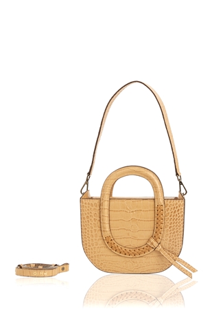 Qimu Kadın Qaila Karamel Krokodil Dokulu Deri El Çantası Kahverengi EU Qimu Kadın Qaila Karamel Krokodil Dokulu Deri El Çantası Kahverengi EU