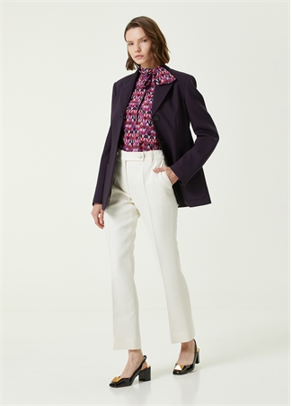 Valentino Kadın Beyaz Boru Paça Yün Pantolon 42 IT Valentino Kadın Beyaz Boru Paça Yün Pantolon 42 IT