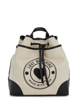 Love Moschino Kadın Bej Logo Baskılı Sırt Çantası EU