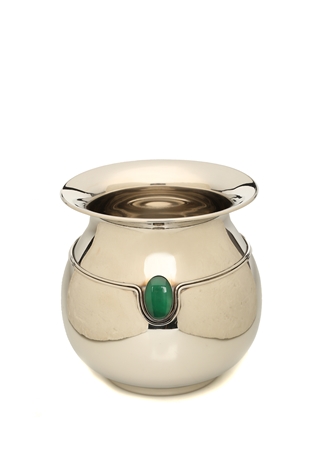 Luxuria Silver Yeşil Onyx Taşlı Vazo Bej