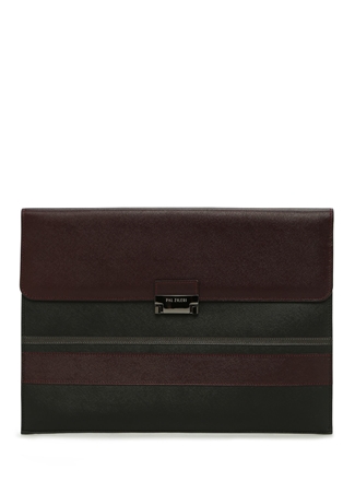 Pal Zileri Erkek Siyah Haki Logolu Deri El Portföyü EU Pal Zileri Erkek Siyah Haki Logolu Deri El Portföyü EU