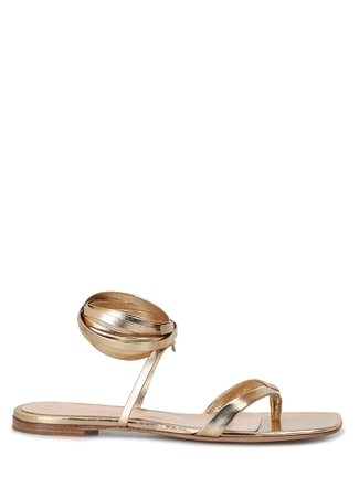 Gianvito Rossi Kadın Gold Deri Sandalet Altın Rengi 37 EU
