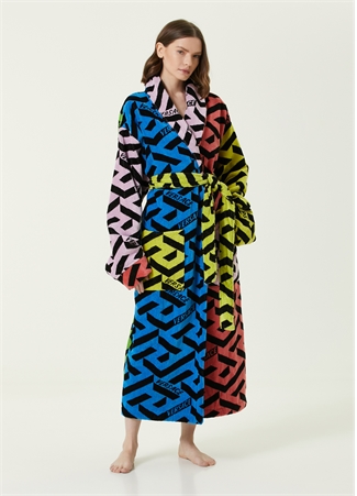 Versace Colorblocked Logo Desenli Bornoz Çok Renkli Versace Colorblocked Logo Desenli Bornoz Çok Renkli