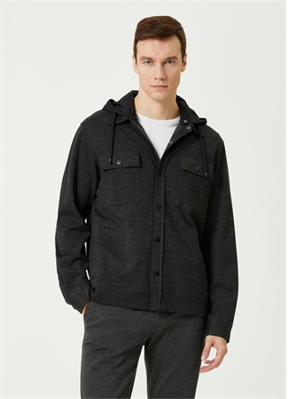 Network Erkek Slim Fit Antrasit Kapüşonlu Dış Gömlek Gri S EU Network Erkek Slim Fit Antrasit Kapüşonlu Dış Gömlek Gri S EU
