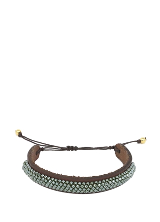 Beadberry Kadın Colorblocked Boncuklu Deri Bileklik EU