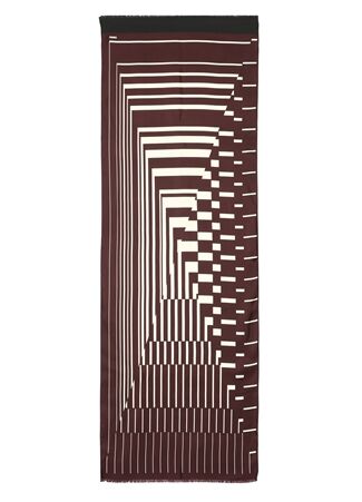 Pal Zileri Erkek Bordo Desenli İpek Atkı EU