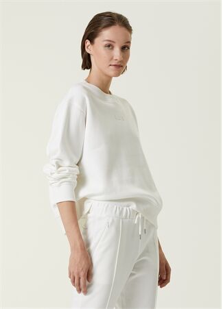 Bassigue Kadın Beyaz Logolu Sweatshirt M EU