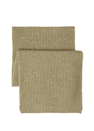 Brunello Cucinelli Kadın Yeşil İşlemeli Kaşmir Şal EU