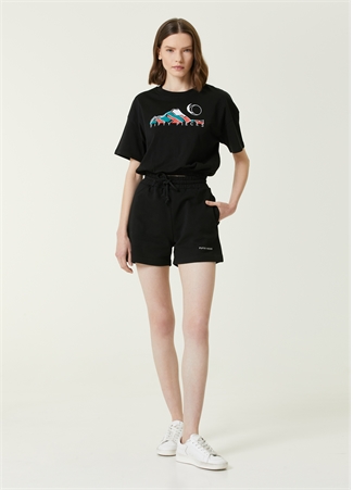 Fifty Pieces Kadın Loose Fit Siyah Logolu Şort L EU