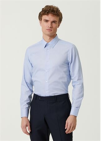 Beymen Club Erkek Slim Fit Non-iron Mavi Gömlek S