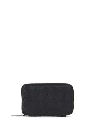 Bottega Veneta Erkek Siyah Örgü Dokulu Deri Cüzdan Eu