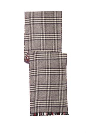 Beymen Club Kadın Kahverengi Ekose Desenli Atkı Mor EU