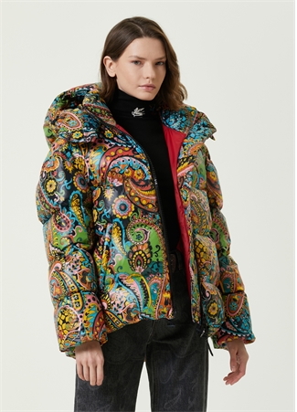 Etro Kadın Kapüşonlu Şal Desenli Puff Mont 44 IT Etro Kadın Kapüşonlu Şal Desenli Puff Mont 44 IT