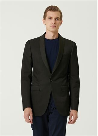 Pal Zileri Erkek Kahverengi Şal Yaka Yün Ceket 48 IT