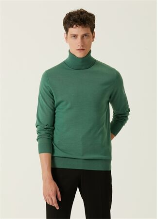 PS by Paul Smith Erkek Yeşil Balıkçı Yaka Yün Kazak S EU