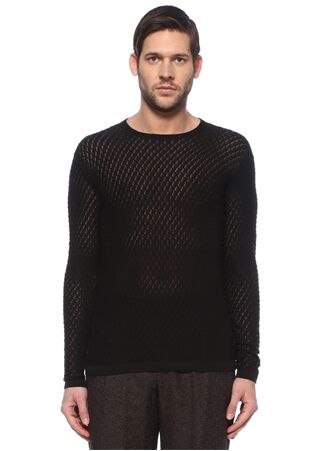 Palzileri Lab Erkek Siyah Petek Dokulu Triko 48 IT Palzileri Lab Erkek Siyah Petek Dokulu Triko 48 IT