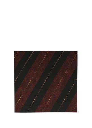 Pal Zileri Erkek Bordo Şeritli İpek Atkı EU