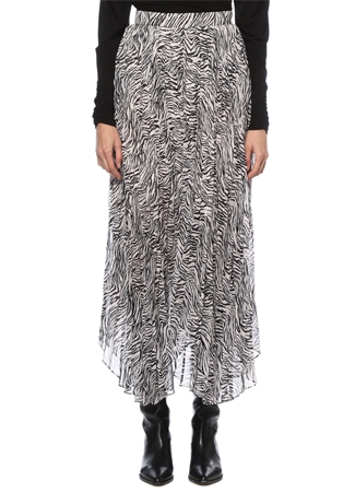 Isabel Marant Kadın Siyah Beyaz Zebra Desenli Midi Etek 0 EU Isabel Marant Kadın Siyah Beyaz Zebra Desenli Midi Etek 0 EU