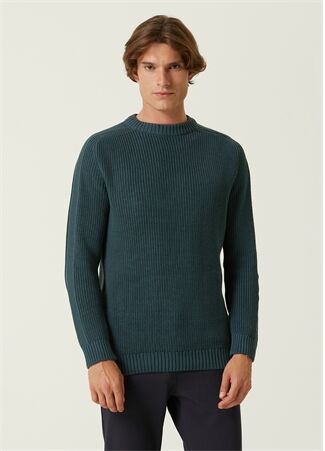 Network Erkek Slim Fit Yeşil Kazak M EU