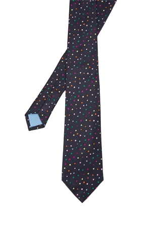 Tino Cosma Erkek Colorblocked Puantiye Desenli İpek Kravat EU Tino Cosma Erkek Colorblocked Puantiye Desenli İpek Kravat EU