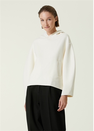 Loulou Studio Kadın Ekru Kapüşonlu Balon Kol Yün Sweatshirt Bej M EU Loulou Studio Kadın Ekru Kapüşonlu Balon Kol Yün Sweatshirt Bej M EU