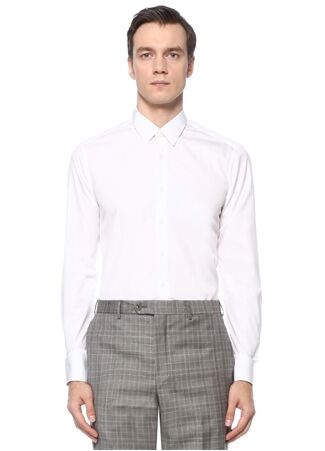 Pal Zileri Erkek Beyaz Polo Yaka Gömlek 38 IT