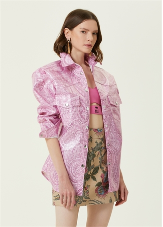 Etro Kadın Pembe Şal Desenli Ceket 40 It Etro Kadın Pembe Şal Desenli Ceket 40 It