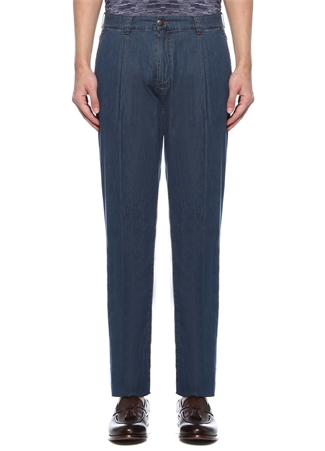 Canali Erkek Mavi Normal Bel Pili Detaylı Jean Pantolon 58 IT Canali Erkek Mavi Normal Bel Pili Detaylı Jean Pantolon 58 IT