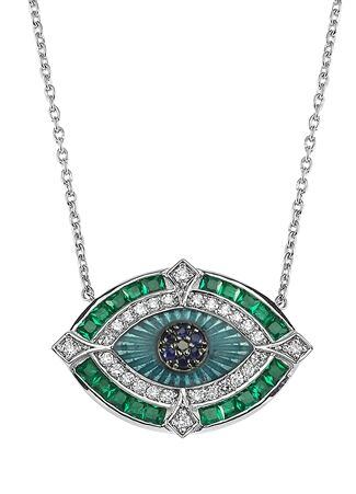 Melis Göral Kadın Guardian Göz Formlu Taşlı Altın Rengi Kolye EU