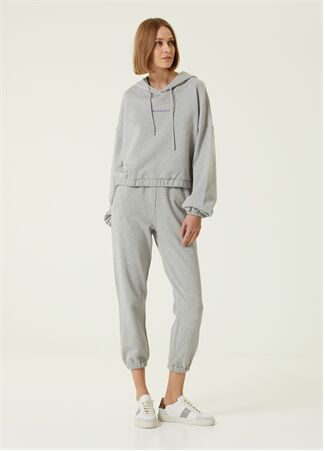 Les Benjamins Kadın Gri Kapüşonlu Sweatshirt L EU