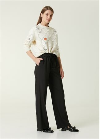 Beymen Club Kadın Siyah Bol Paça Pantolon 42