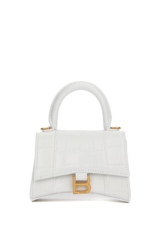 Balenciaga Kadın Hourglass Beyaz Deri Omuz Çantası EU Balenciaga Kadın Hourglass Beyaz Deri Omuz Çantası EU