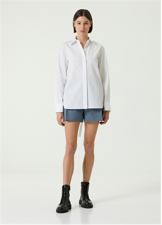 Helmut Lang Kadın Beyaz Sırtı Açık Poplin Gömlek XS EU Helmut Lang Kadın Beyaz Sırtı Açık Poplin Gömlek XS EU