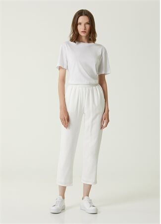 Tru Kadın Pull On Beyaz Kumaş Pantolon M EU