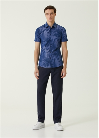 Palzileri Lab Erkek Mavi Polo Yaka Palmiye Desenli Gömlek 39 IT Palzileri Lab Erkek Mavi Polo Yaka Palmiye Desenli Gömlek 39 IT