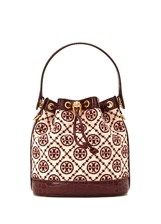 Tory Burch Kadın Bordo Krem Logolu Omuz Çantası Eu Tory Burch Kadın Bordo Krem Logolu Omuz Çantası Eu