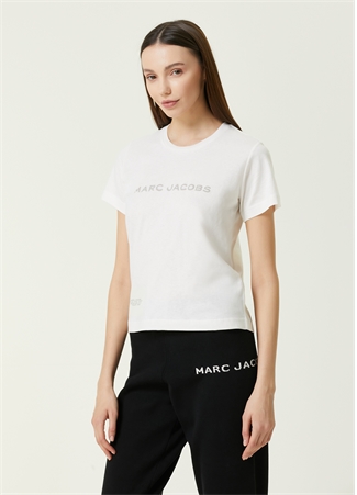 Marc Jacobs (the) Kadın Beyaz Logo Detaylı T-shirt Xs Eu
