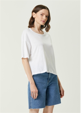 American Vintage Kadın Beyaz Bisiklet Yaka T-shirt Xs/s Eu American Vintage Kadın Beyaz Bisiklet Yaka T-shirt Xs/s Eu