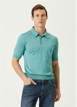 Dolce&Gabbana Erkek Yeşil Polo Yaka Kısa Kol Kaşmir Triko 46 IT Dolce&Gabbana Erkek Yeşil Polo Yaka Kısa Kol Kaşmir Triko 46 IT