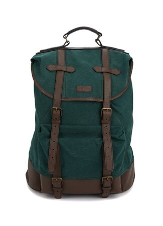 Pal Zileri Erkek Yeşil Kemer Detaylı Sırt Çantası Mavi EU