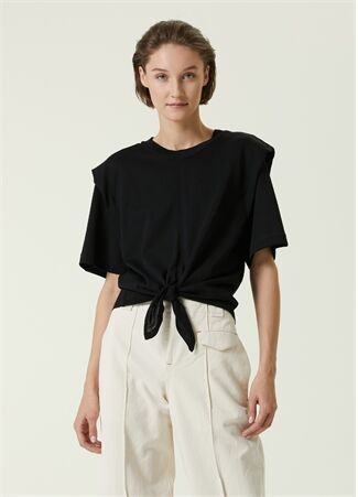 Isabel Marant Kadın Zelikia Siyah Beli Bağcıklı T-shirt S EU