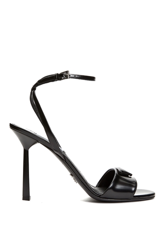 Prada Kadın Siyah Logolu Deri Sandalet 36.5 Eu