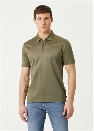 Canali Erkek Yeşil Polo Yaka Fermuarlı T-shirt 54 IT Canali Erkek Yeşil Polo Yaka Fermuarlı T-shirt 54 IT