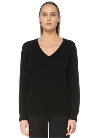 Vince Kadın Siyah V Yaka Kaşmir Triko S EU