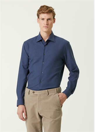 Beymen Collection Erkek Custom Fit Mavi Küçük Yaka Gömlek 38 IT Beymen Collection Erkek Custom Fit Mavi Küçük Yaka Gömlek 38 IT