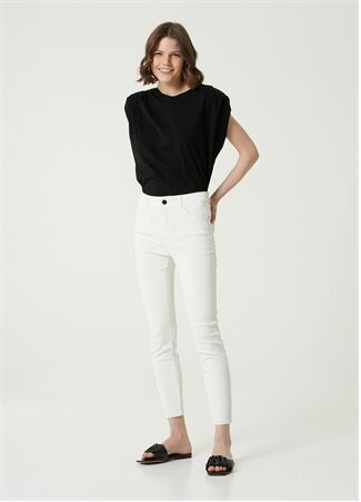 Network Kadın Basic Fit Beyaz Dar Paça Jean Pantolon 30 EU