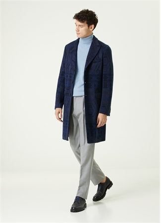 Gabriele Pasini Erkek Gri Çift Pilili Yün Pantolon 48 IT