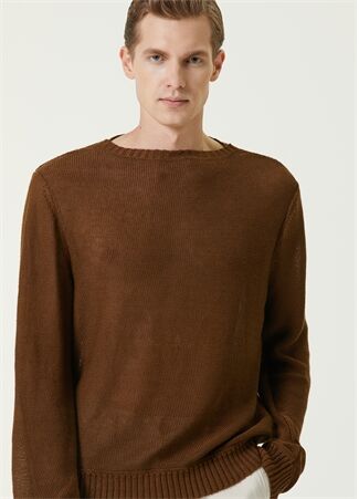 Pal Zileri Erkek Kahverengi Keten Triko 50 IT