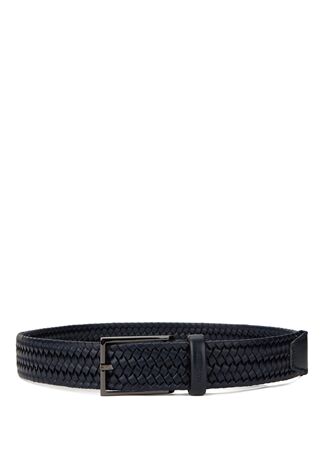 Pal Zileri Erkek Lacivert Örgü Dokulu Kemer 85 EU